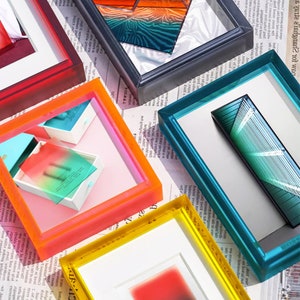 Colorful Acrylic Matte Frame, Art Display Box, Poster Mounting, Desktop ...