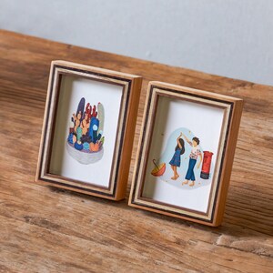 3,4,5-inch Solid Wood Mini Table Photo Frame, Right Angle Multi Wood ...