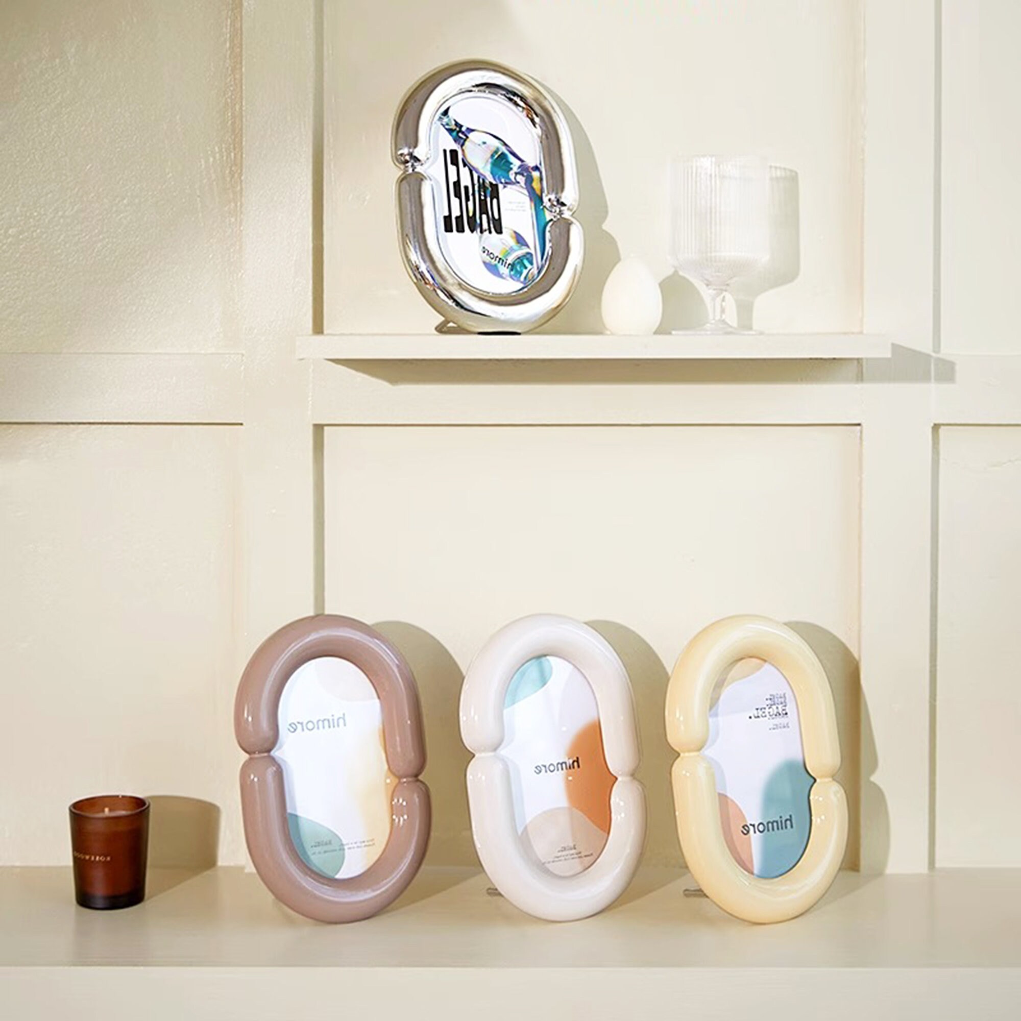 6-inch Creamy Shell Shaped Photo Frame, Versatile Cute Display Box ...