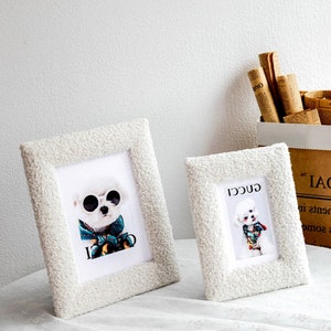 6x4, 7x5 Frame, Teddy Velvet Cute Frame, Plush Creative Photo Display ...
