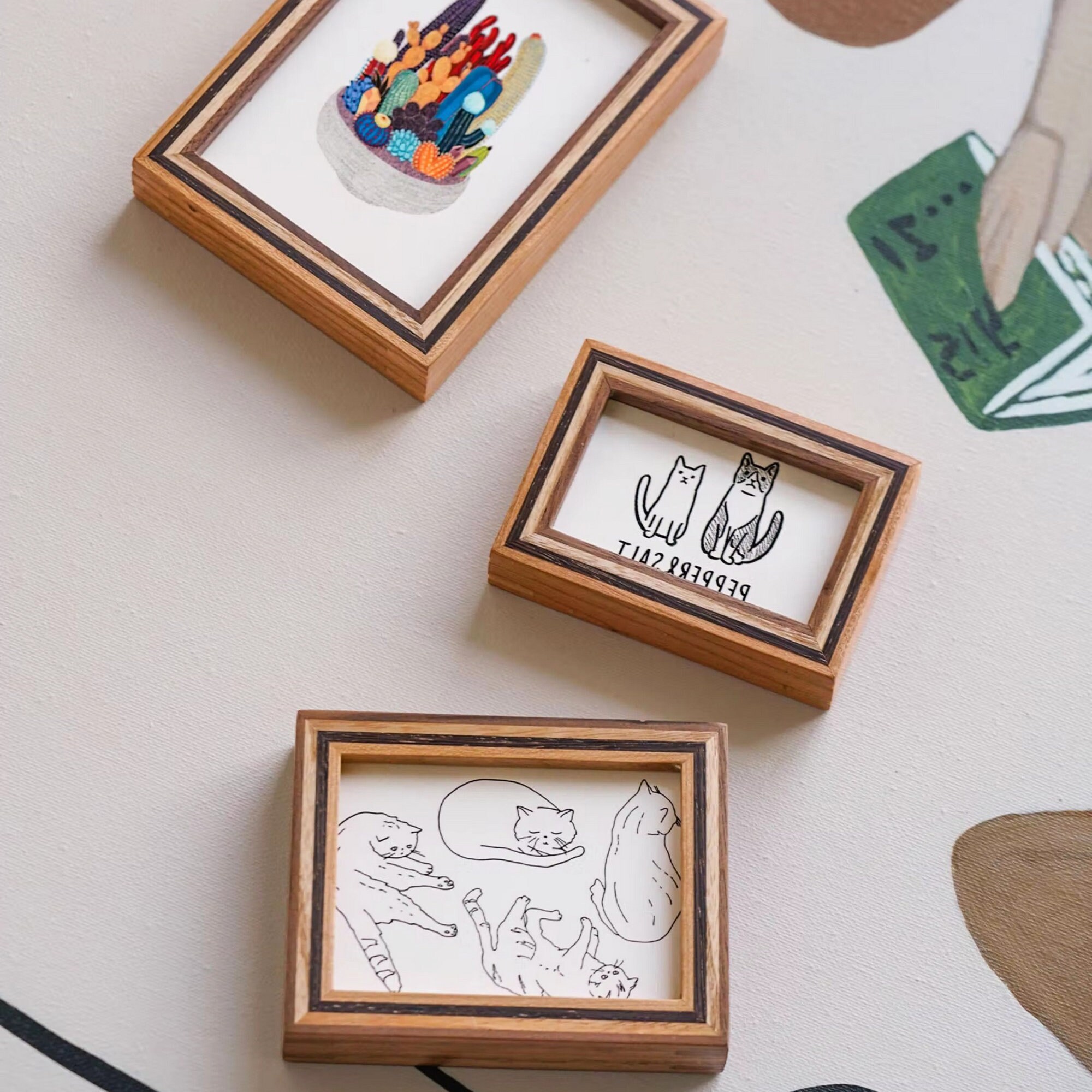 345-inch Solid Wood Mini Table Photo Frame Right Angle - Etsy