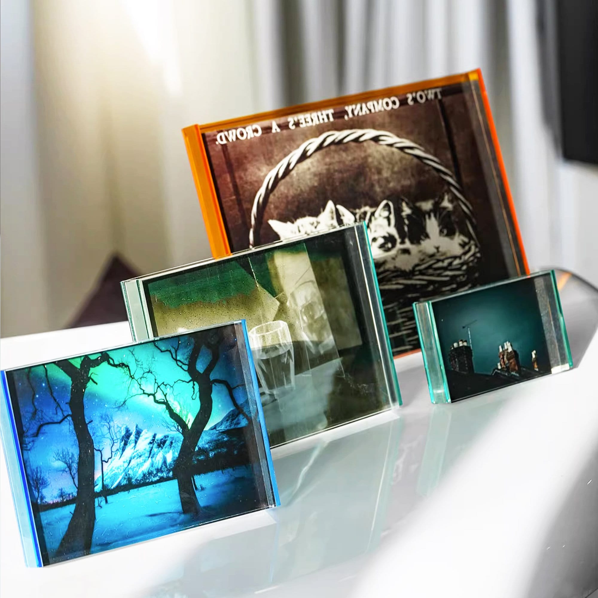 Colorful Acrylic Transparent Photo Frame, Mini Display Box, Poster ...