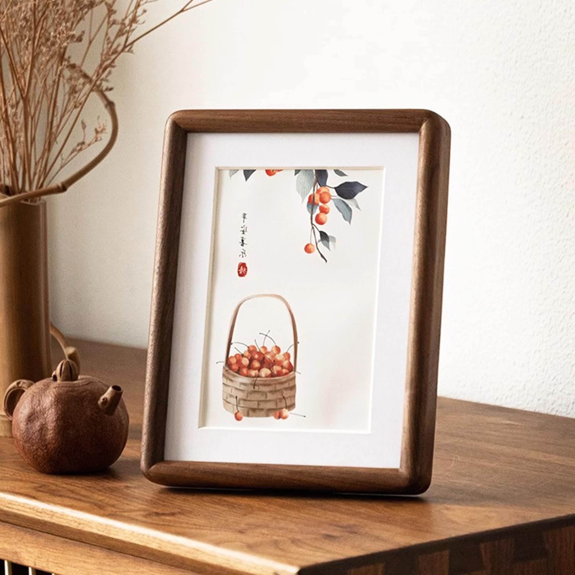 Solid Wood Circular Photo Frame, Large Wall Mounted Photo Frame ...