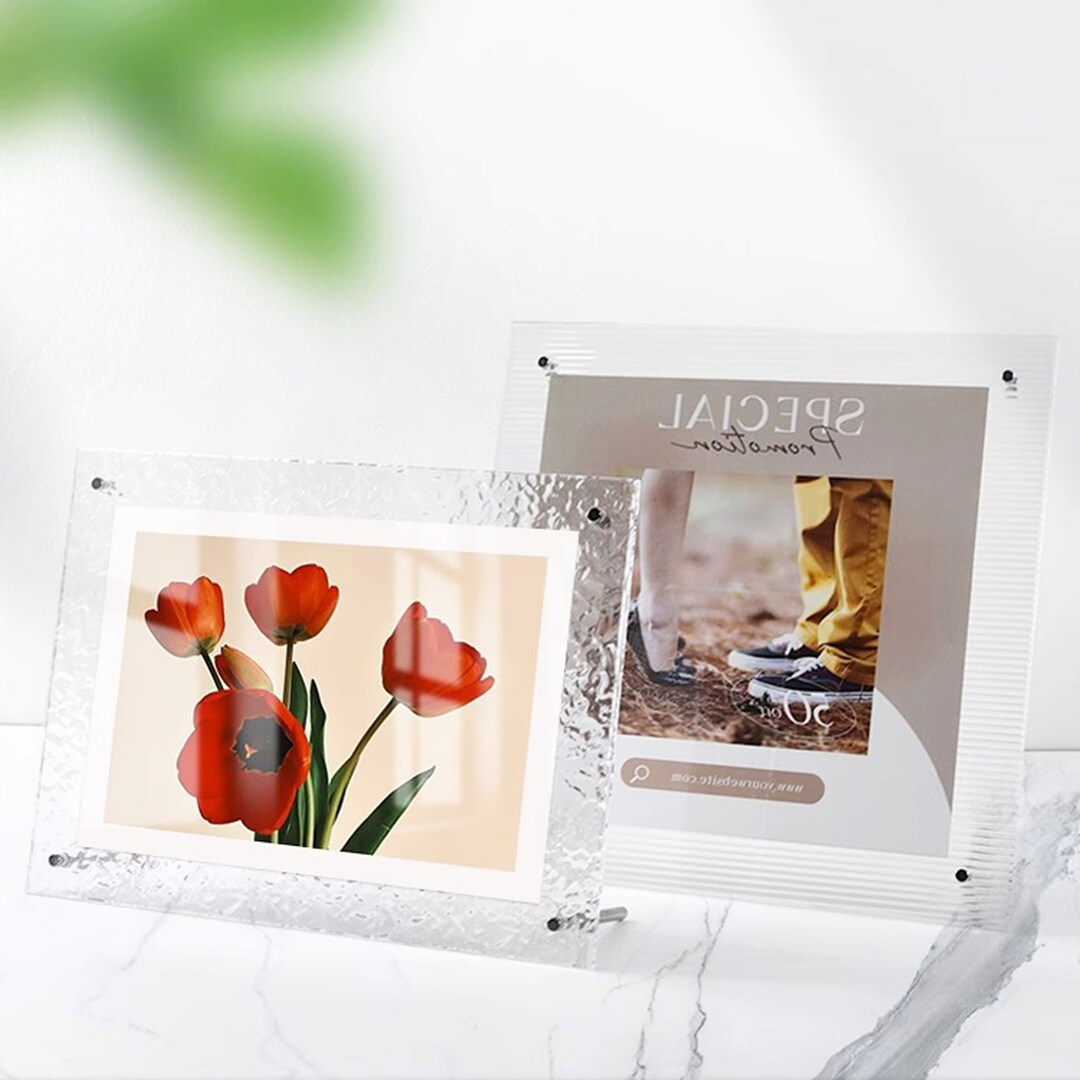 6x4, 7x5 Frame, Transparent Acrylic Stone Pattern Frame, Artistic Photo ...
