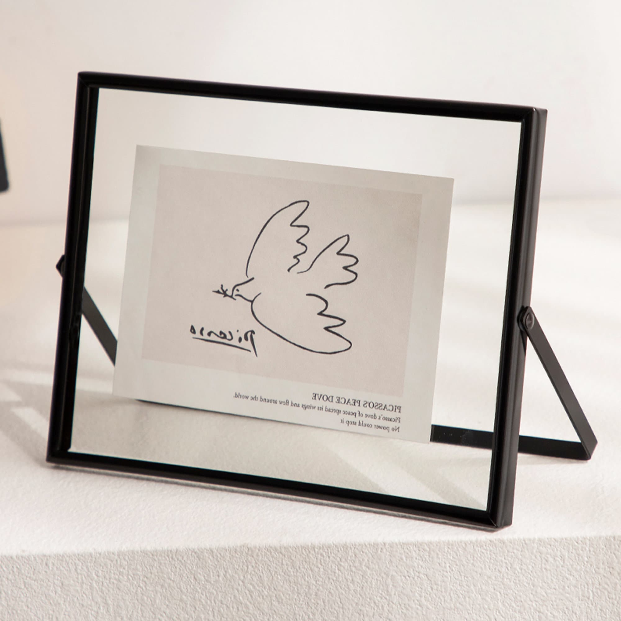 6 7 8 Inch Photo Frame, Glass Double-sided Transparent Metal Frame ...