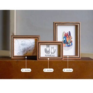 3,4,5-inch Solid Wood Mini Table Photo Frame, Right Angle Multi Wood ...