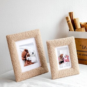 6x4, 7x5 Frame, Teddy Velvet Cute Frame, Plush Creative Photo Display ...