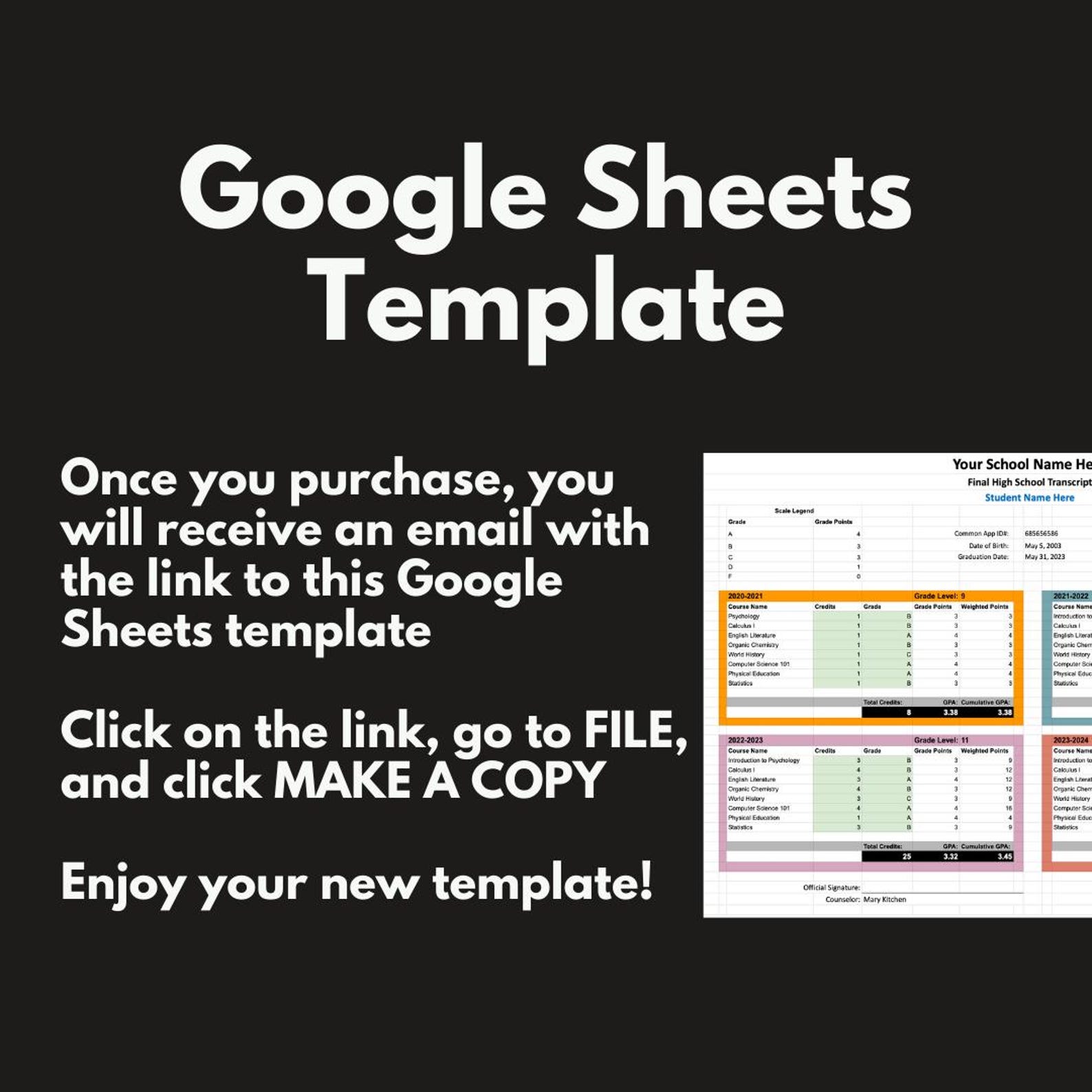 Unofficial High School Homeschool Transcript Template | College & Job ...