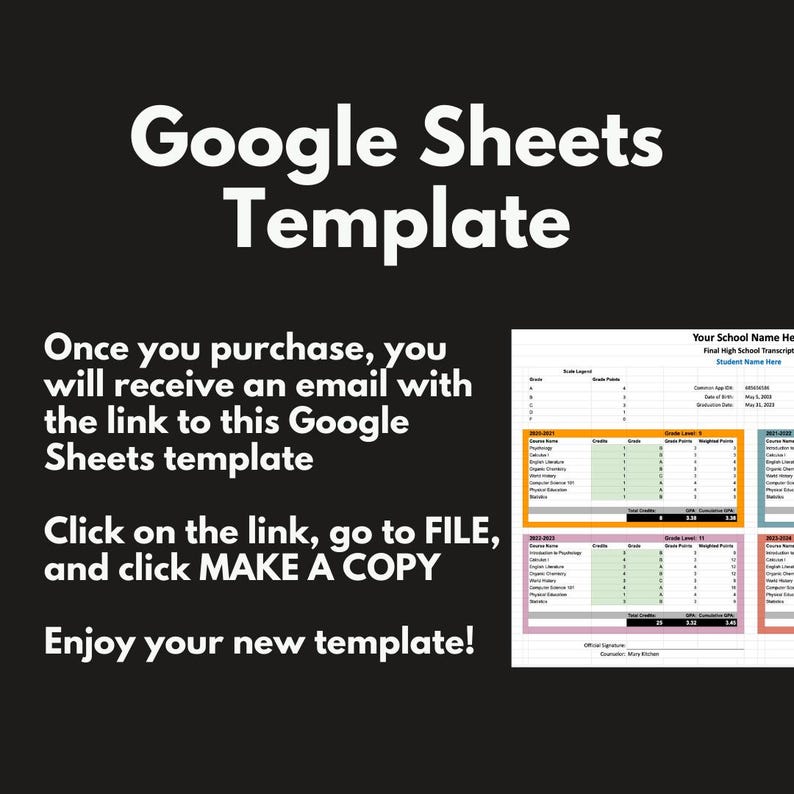 Unofficial High School Homeschool Transcript Template | College & Job ...