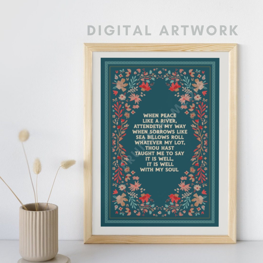 It is Well With My Soul Christian Hymn Bible Verse Art Illustration ...