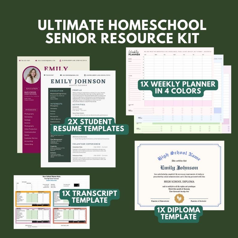 Ultimate Homeschool High School Senior Resource Bundle | Student Resume ...