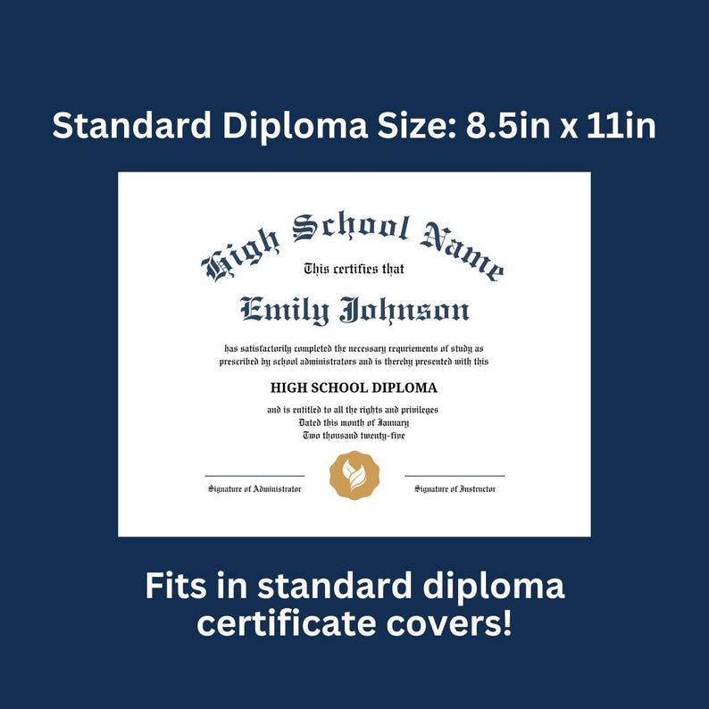 High School Diploma Template Minimal Canva Template for Homeschool ...
