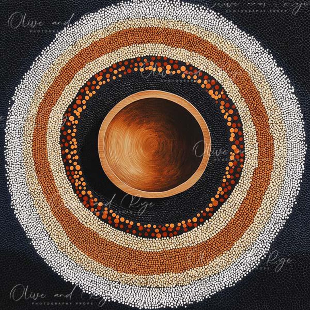 Australian Aboriginal Dot Painting Bowl Newborn Digital Photo Backdrop ...