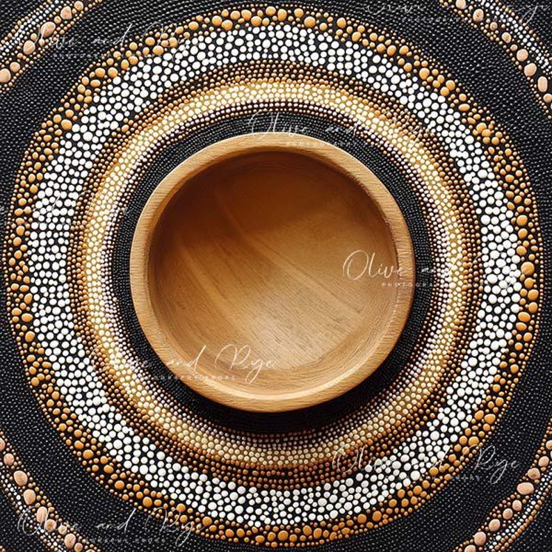 Australian Aboriginal Dot Painting Bowl Newborn Digital Photo Backdrop ...