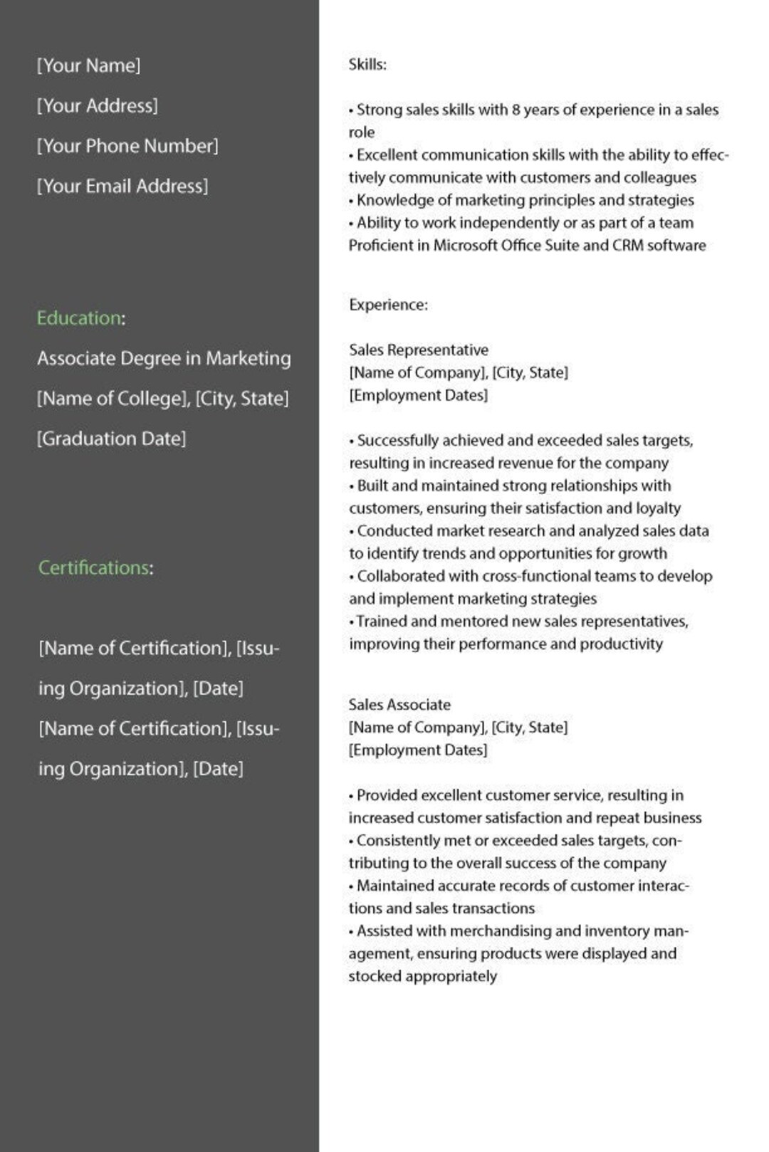 Resume Template Ready for Download. Editable Resume Template. Digital Download - Etsy