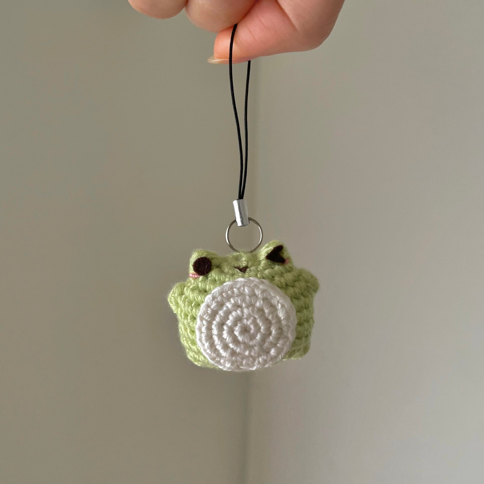 Chubby Frog Crochet Keychain - Etsy