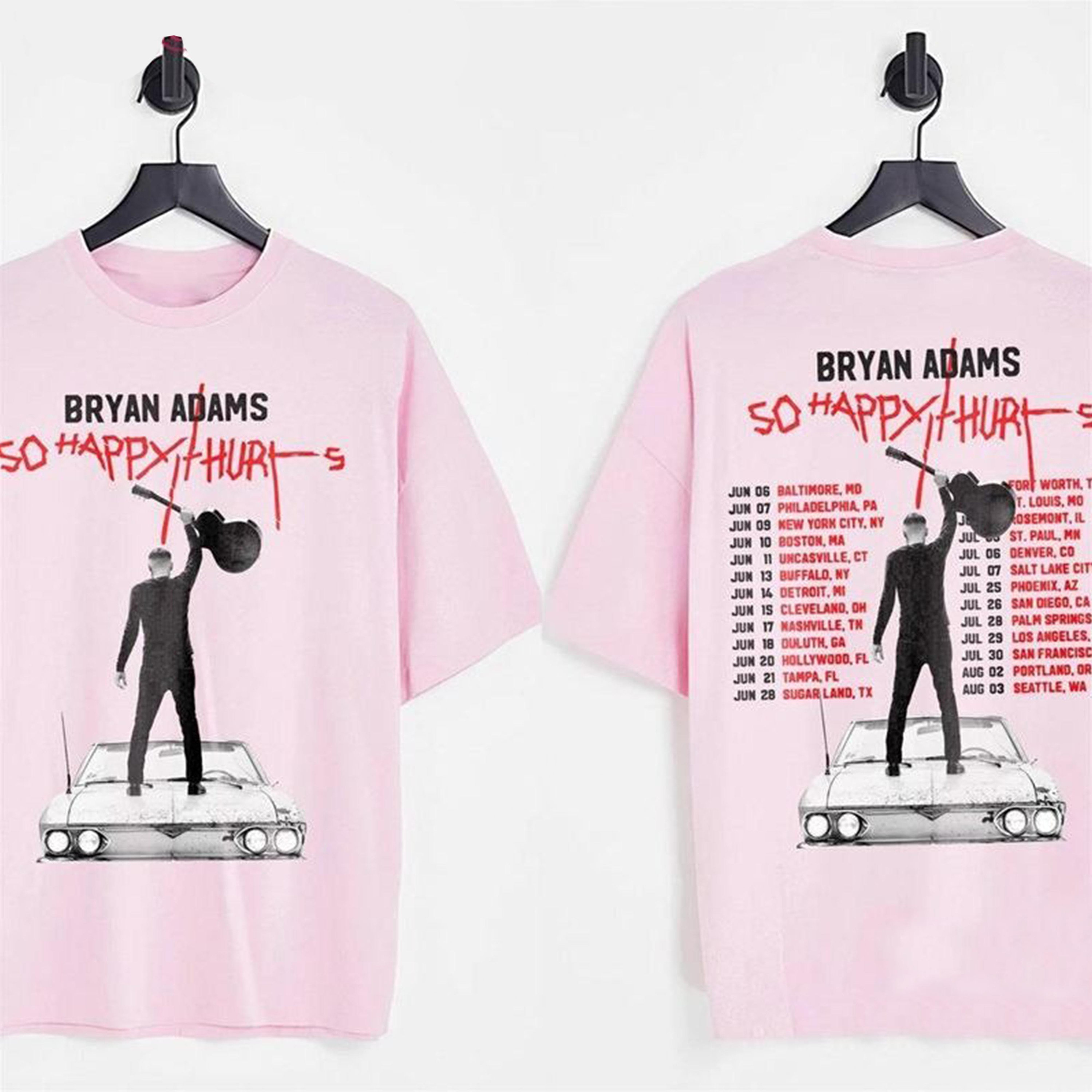 Bryan Adams Tour 2023 T-Shirt, So Happy Hurts Tour, Vintage Bryan Adams ...