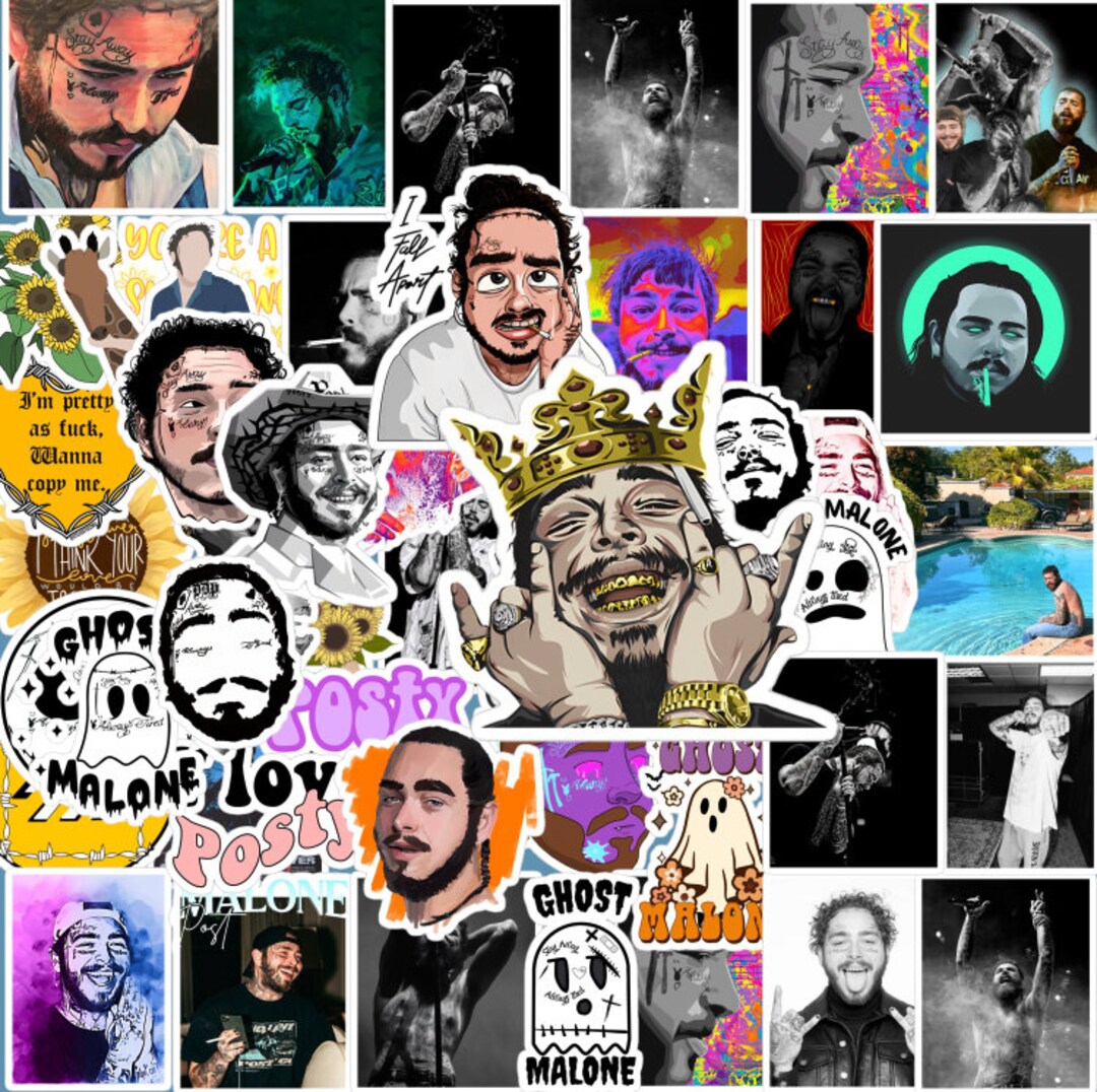 50pcs Post Malone Stickers With Celebrity Themewaterproof - Etsy