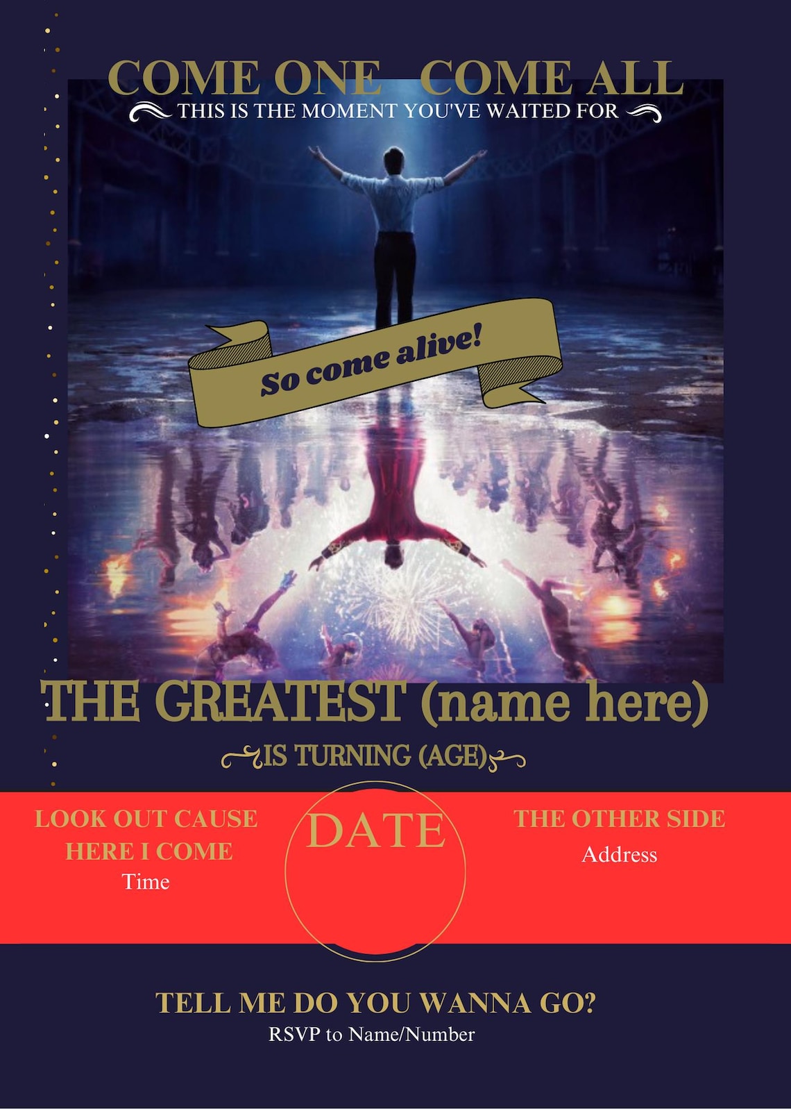 Greatest Showman Birthday Invitation (digital) - Etsy