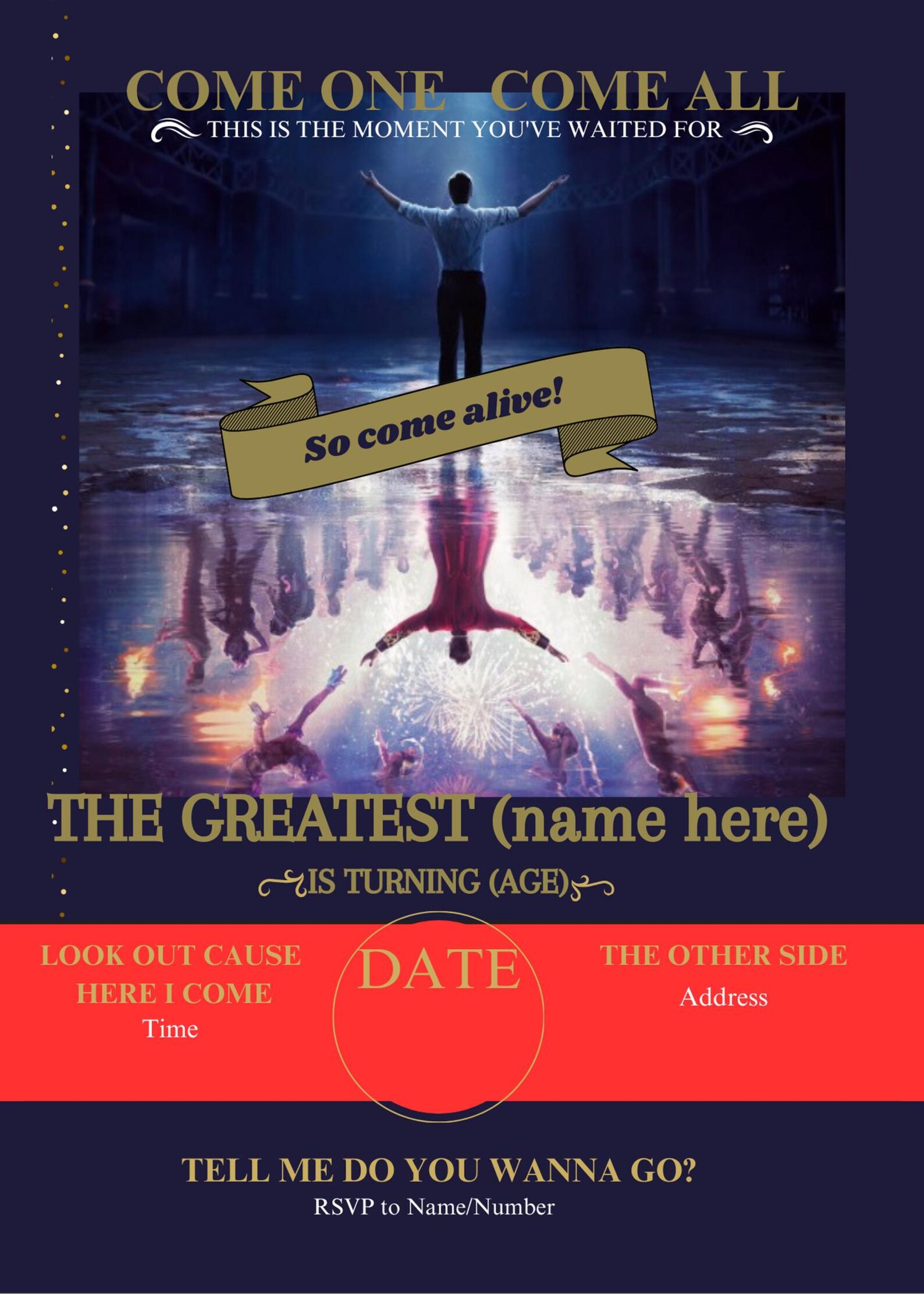 Greatest Showman Birthday Invitation (digital) - Etsy