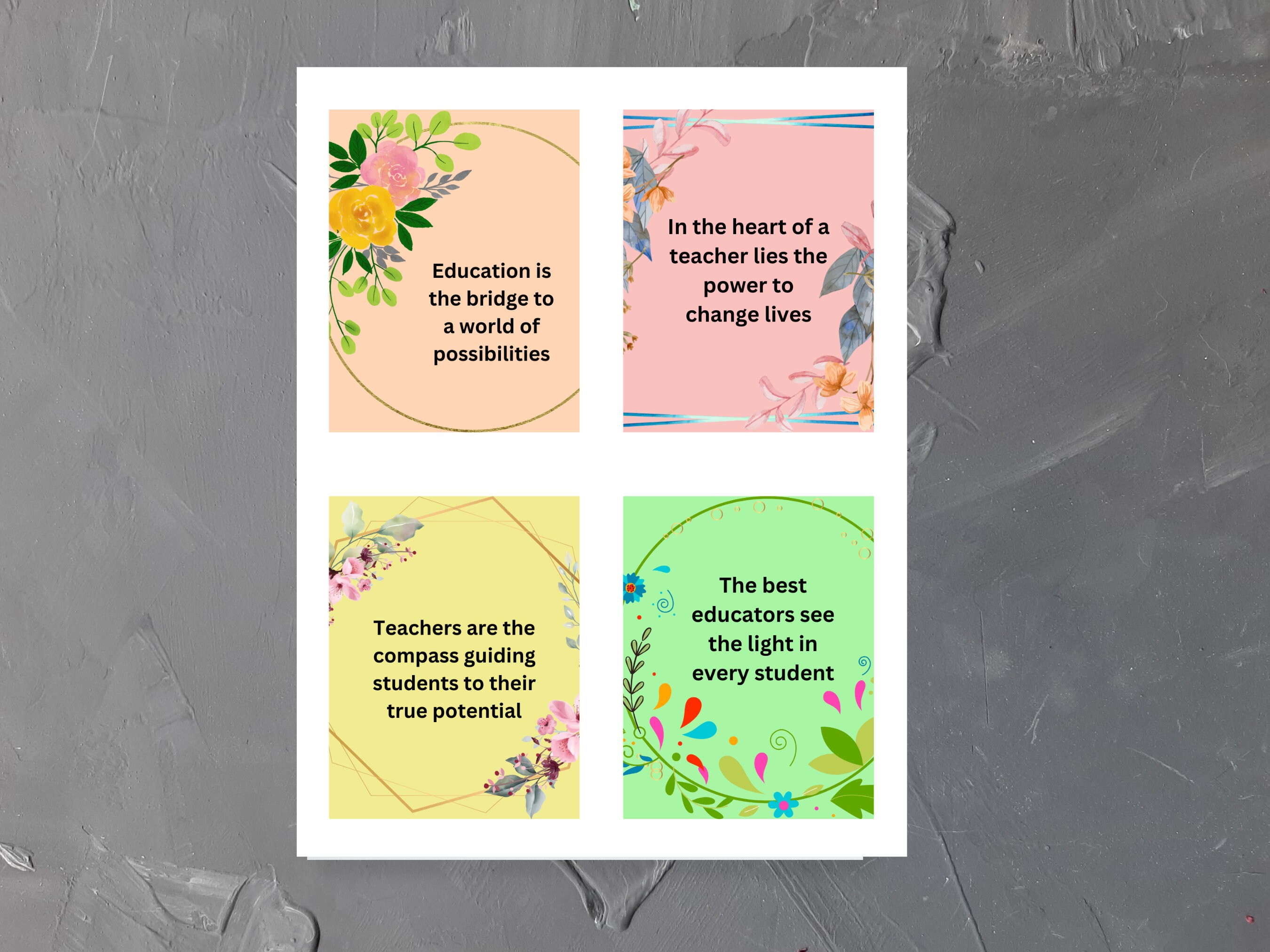 60 Printable Affirmation Cards for Teacher Appreciation Week, Digital ...