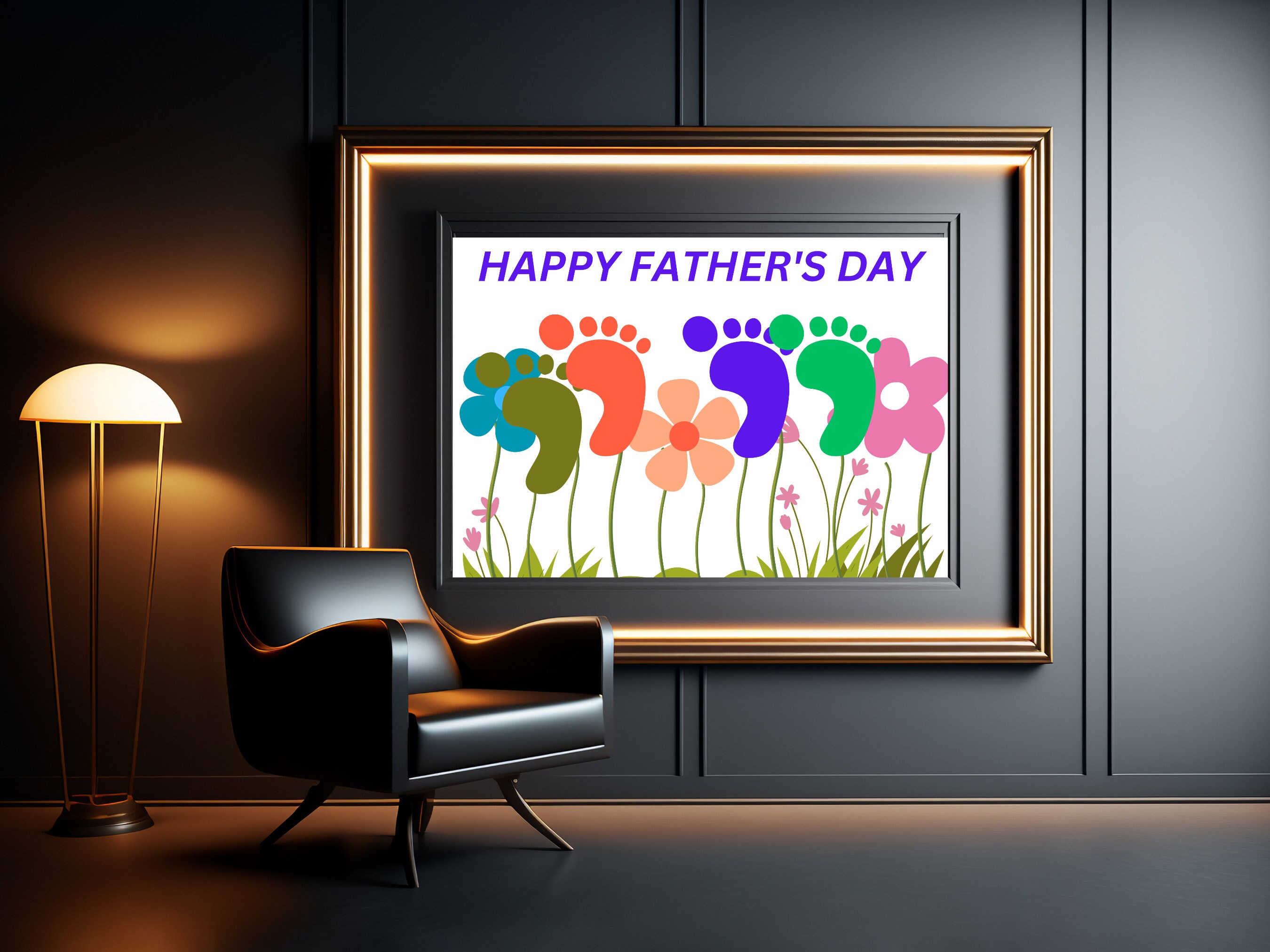 Printable Father's Day Footprint Art, Multiple Kids, Garden Footprint ...