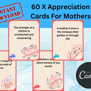60 Printable Affirmation Cards for Mother's Day, Digital Download ...