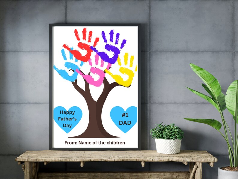 Father's Day Handprint Art Tree Printable | Kid's, Teacher & Parent ...
