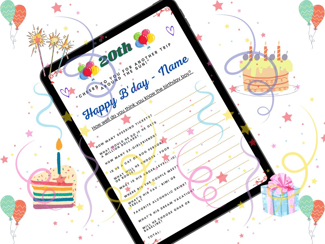 Who Knows the Birthday Boy Best - Editable Trivia Party Game - PDF ...