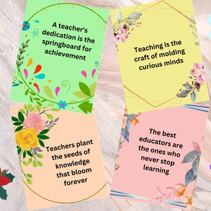 60 Printable Affirmation Cards for Teacher Appreciation Week, Digital ...