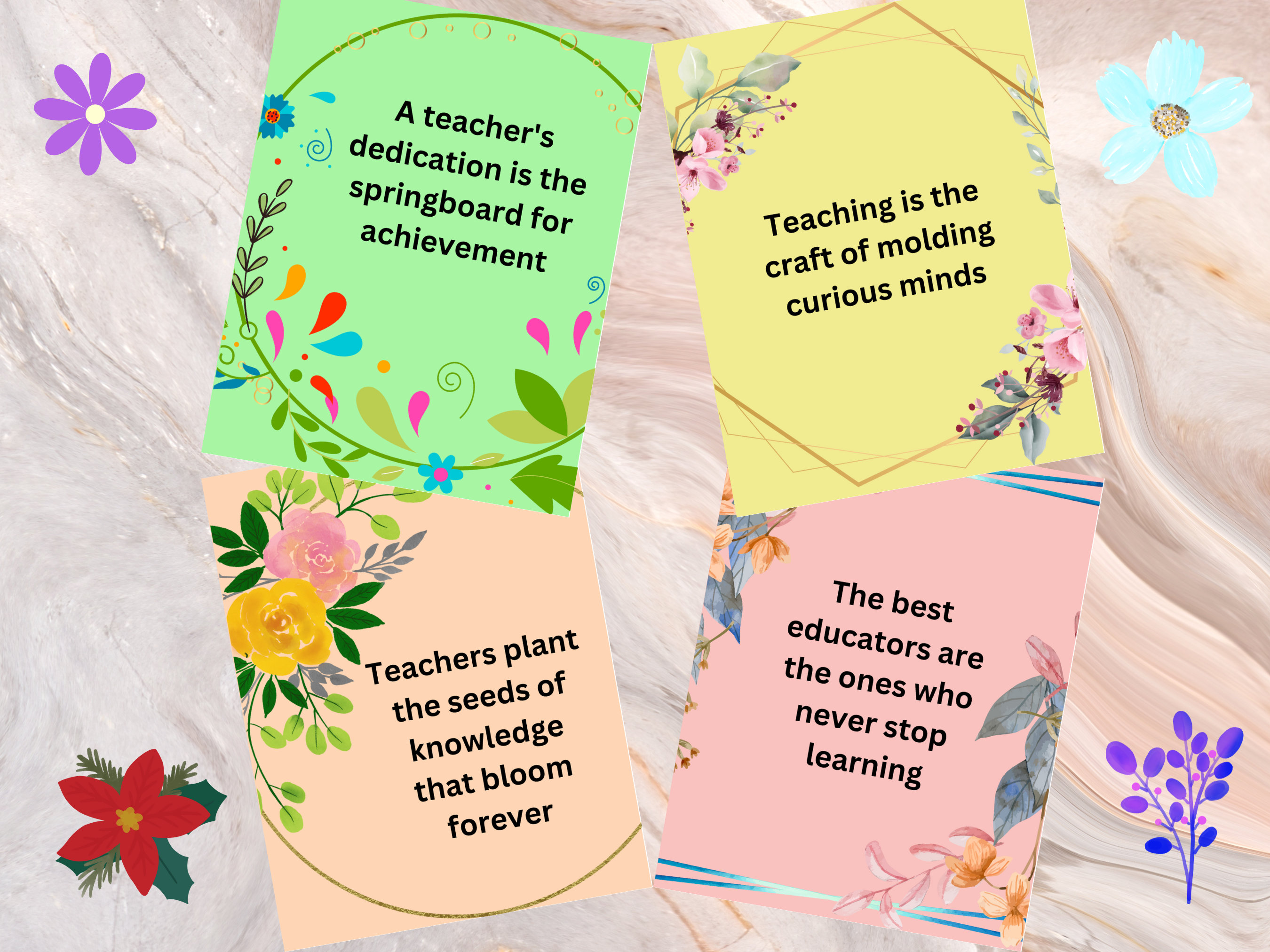 60 Printable Affirmation Cards for Teacher Appreciation Week, Digital ...