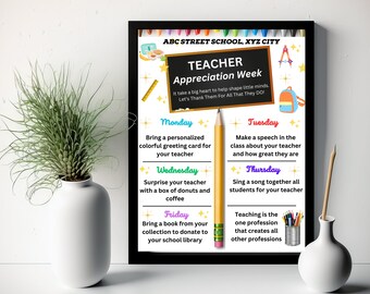 Teacher Appreciation Week Printable, Editable Teacher Appreciation Week ...