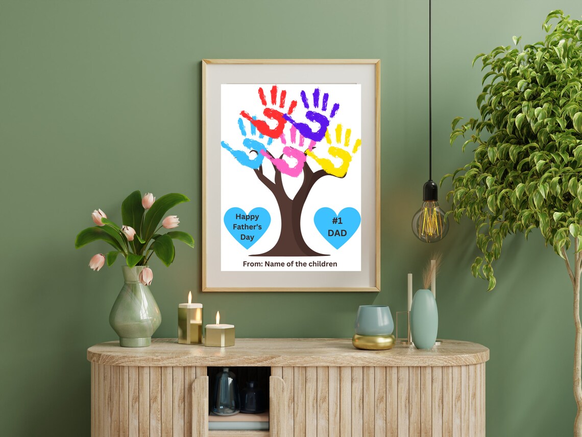 Father's Day Handprint Art Tree Printable | Kid's, Teacher & Parent ...