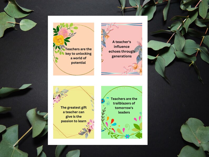 60 Printable Affirmation Cards for Teacher Appreciation Week, Digital ...