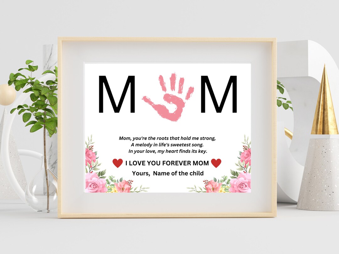 Digital Mother's Day Handprint Art - Canva Editable Template - 10x8 ...