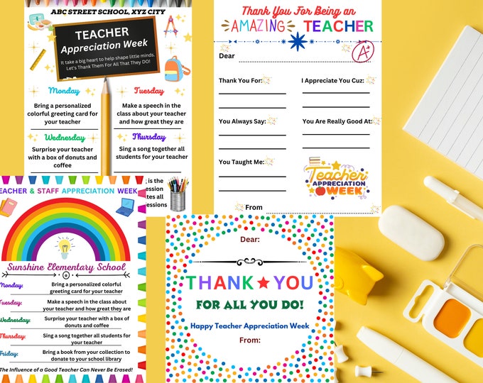 Teacher Appreciation Printable Template, Teacher Appreciation Week, All ...