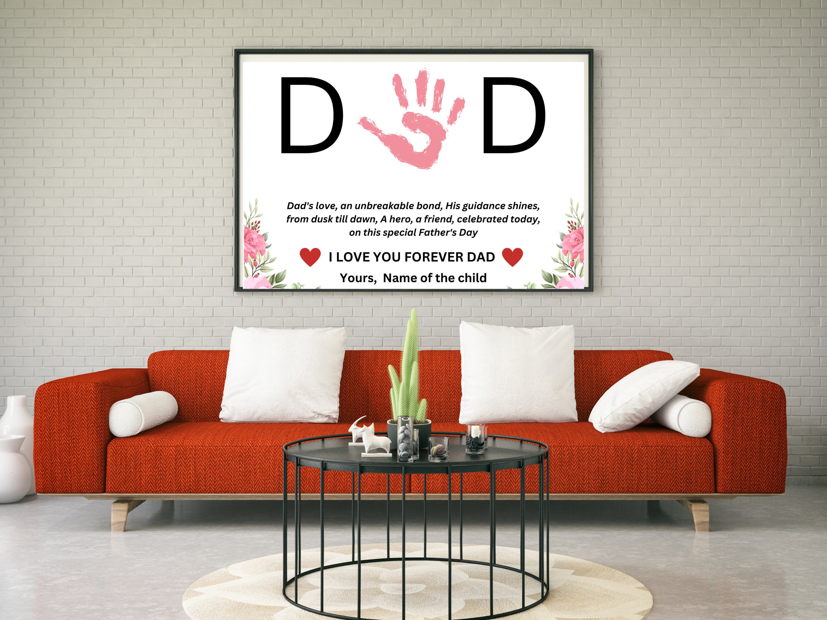 Customizable Printable Fathers Day Kids Handprint Art – DIY Gift for ...