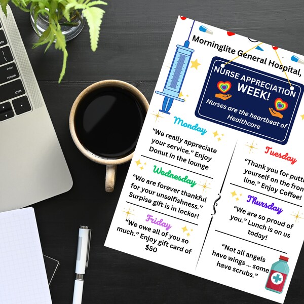 Nurses Week Schedule Template - Etsy