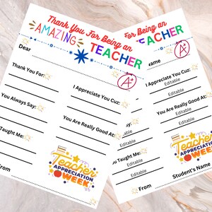 Printable Teacher Appreciation Week Bundle - Canva Editable Templates ...