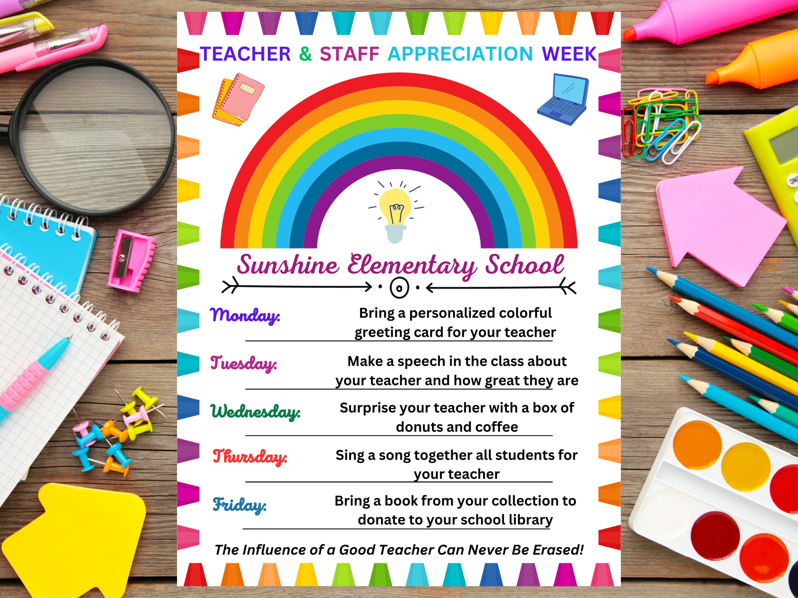 Printable Teacher Appreciation Week Bundle Canva Editable Templates ...