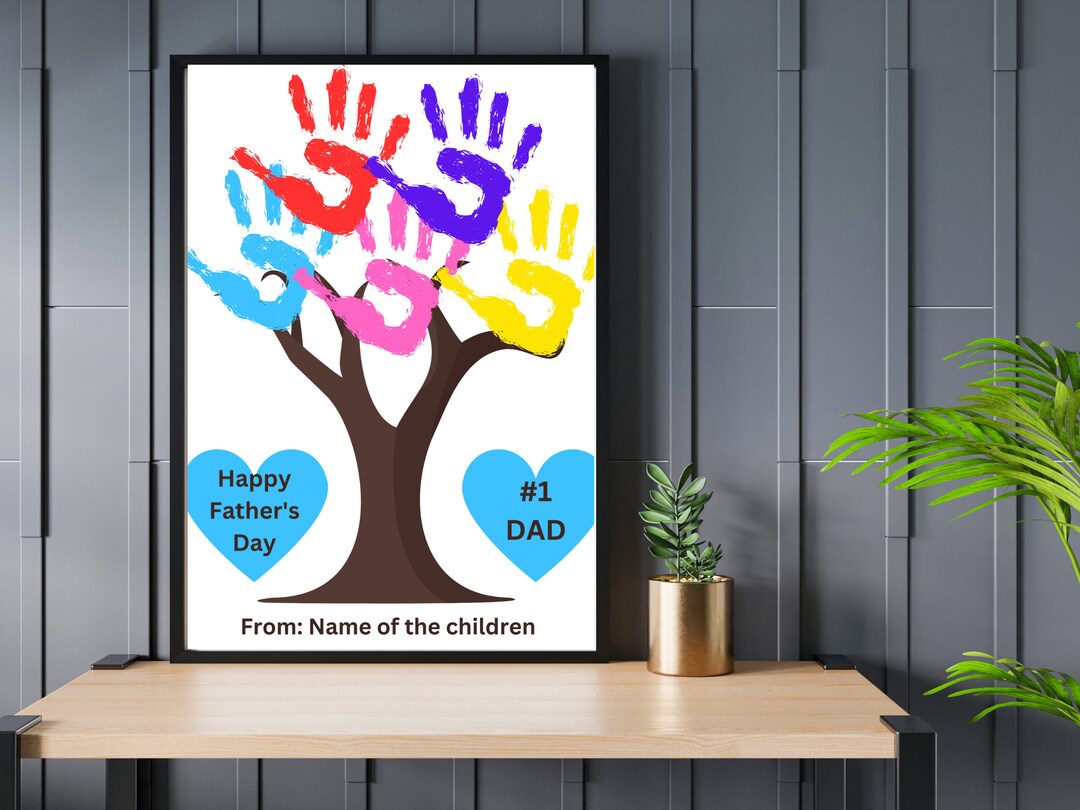 Father's Day Handprint Art Tree Printable | Kid's, Teacher & Parent ...