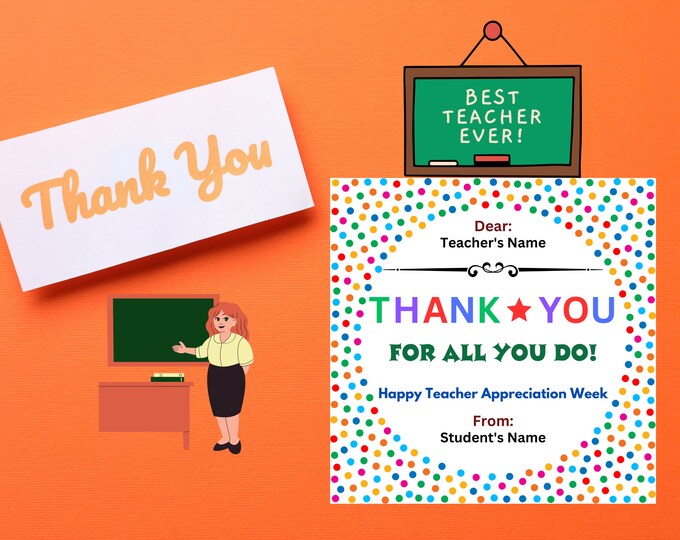 Teacher Appreciation Printable Template, Teacher Appreciation Week, All ...