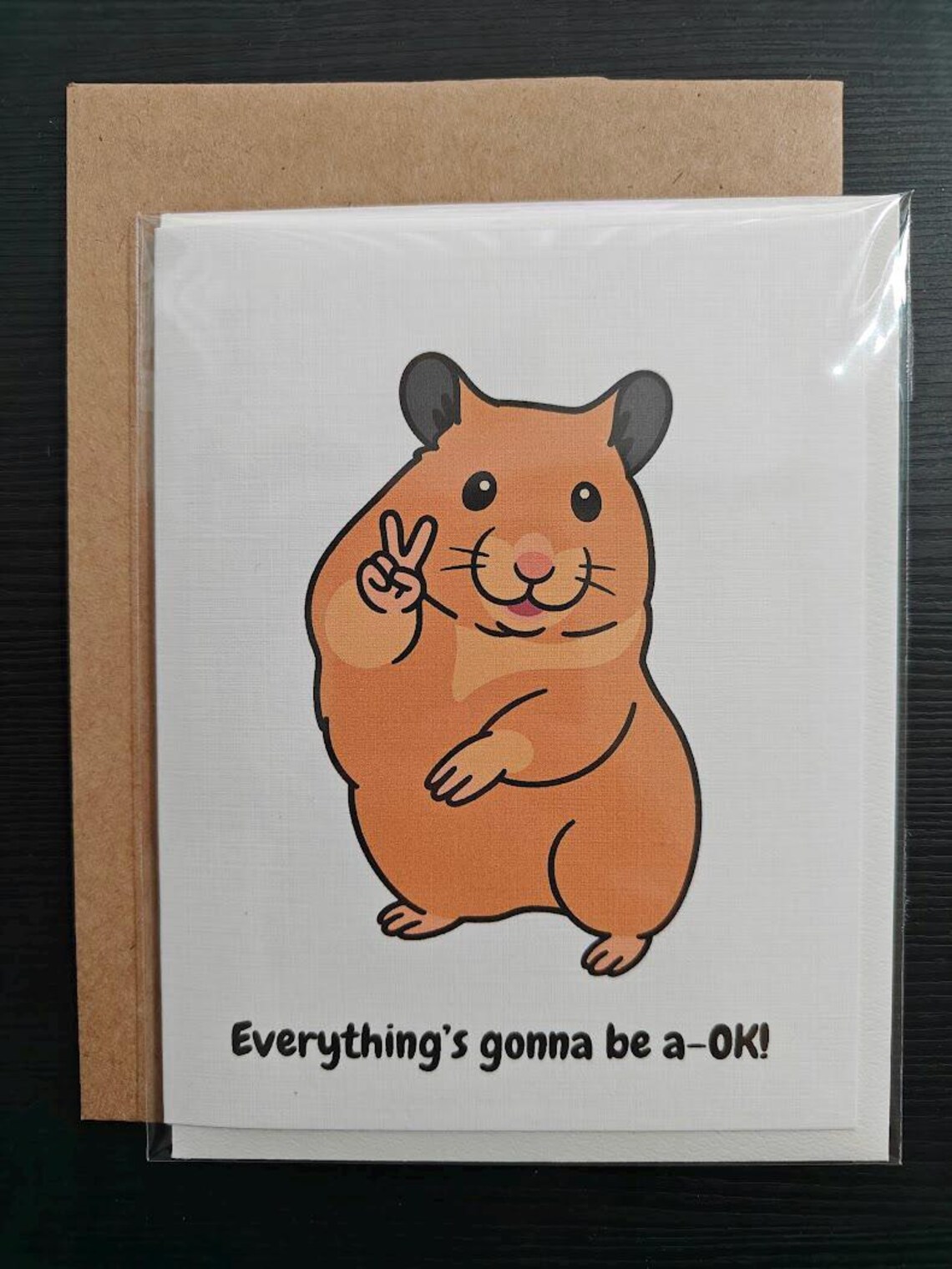 Peace Sign Hamster Meme Greeting Card: Customizable Encouragement - Etsy