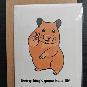 Peace Sign Hamster Meme Greeting Card: Customizable Encouragement - Etsy