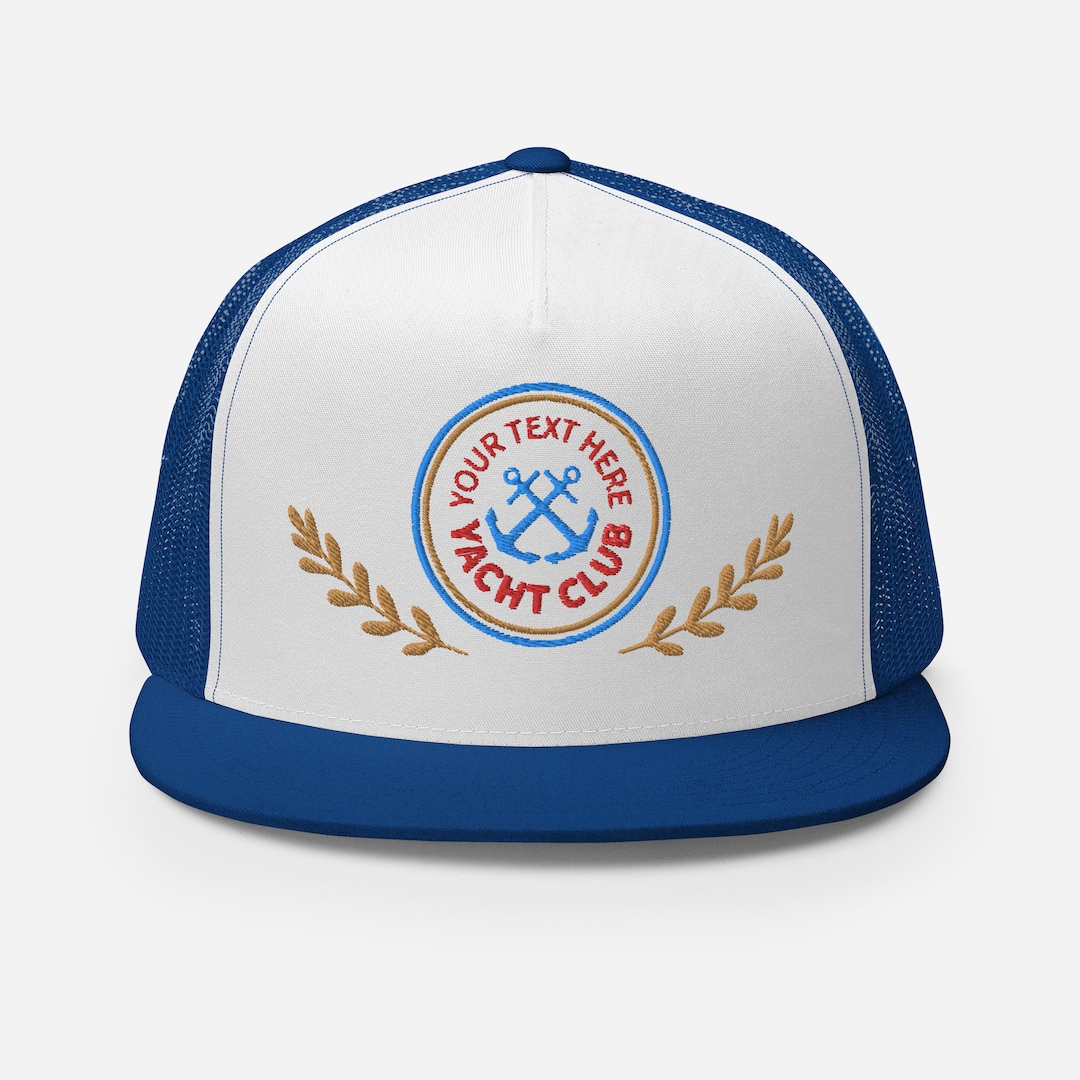 Custom Embroidered Yacht Club Trucker Hat | Personalized Boating Cap - Etsy