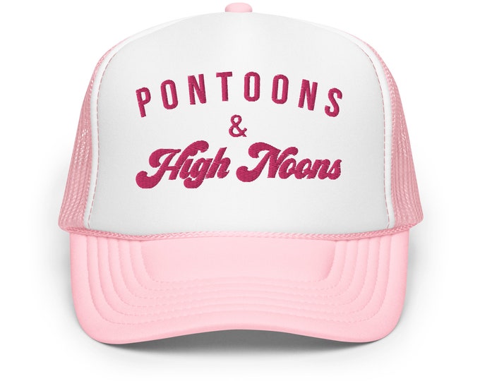 Pontoons and High Noons Hat, Neon Trucker Hat, Lake Hat, River Hat - Etsy