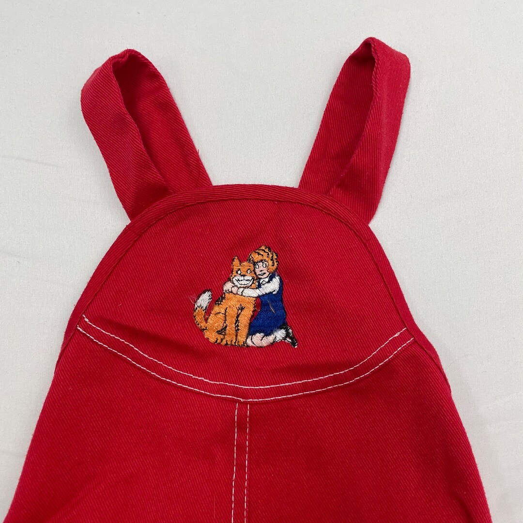 80s/90s Kids Vintage Annie by Sears Adjustable Straps Denim Dress - Etsy