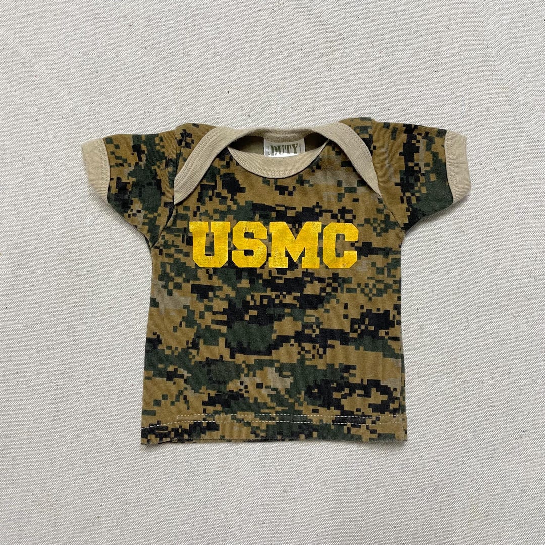 Kids Infant Baby Vintage USMC Digital Camouflage Lap Neck Halfsleeve ...