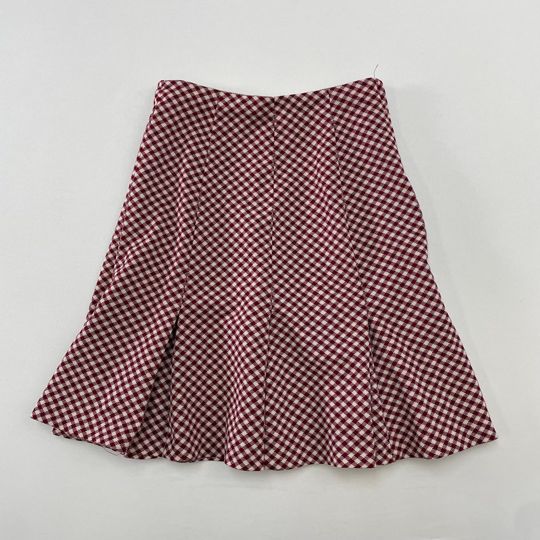 70s/80s Vintage Teen Check Mini Polyester Circle Skirt - Etsy