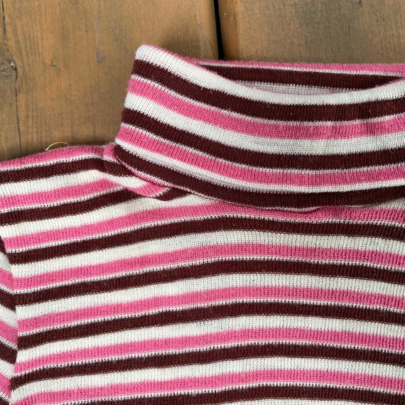 80s/90s Kids Vintage Border Turtleneck Light Knit - Gem
